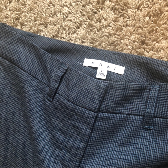 CAbi | Pants & Jumpsuits | Cabi Navy Blue Plaid Print Cuffed Ankle ...